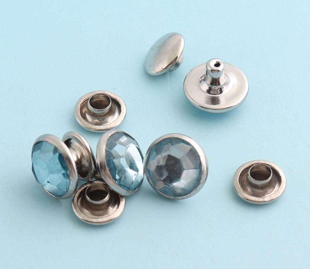 Blue Diamond Rivets Metal Studs 20pcs 15*10mm Double Capped Rivets ...