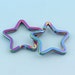 Rainbow Star Key Ring 15pcs *35mm Large Key Fob Ring Metal Split Ring ...