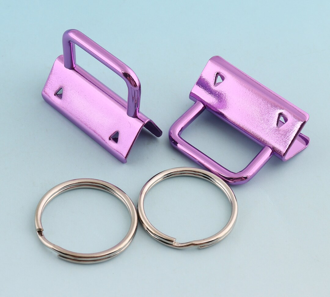 8pcs 32mm Purple Key Fobs Hardware Key Fobs With Split Rings Key Chains ...