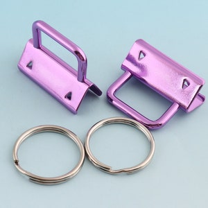 8pcs 32mm Purple Key Fobs Hardware Key Fobs With Split Rings Key Chains ...