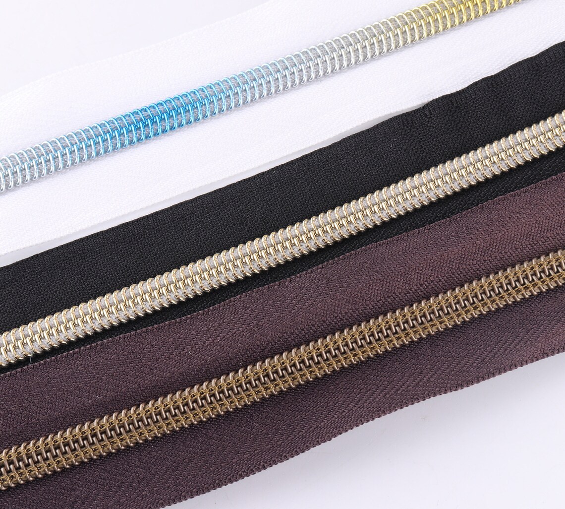 Rainbow Zipper Tape Size 5 1-5yards Nylon Colorful Coil Metal | Etsy