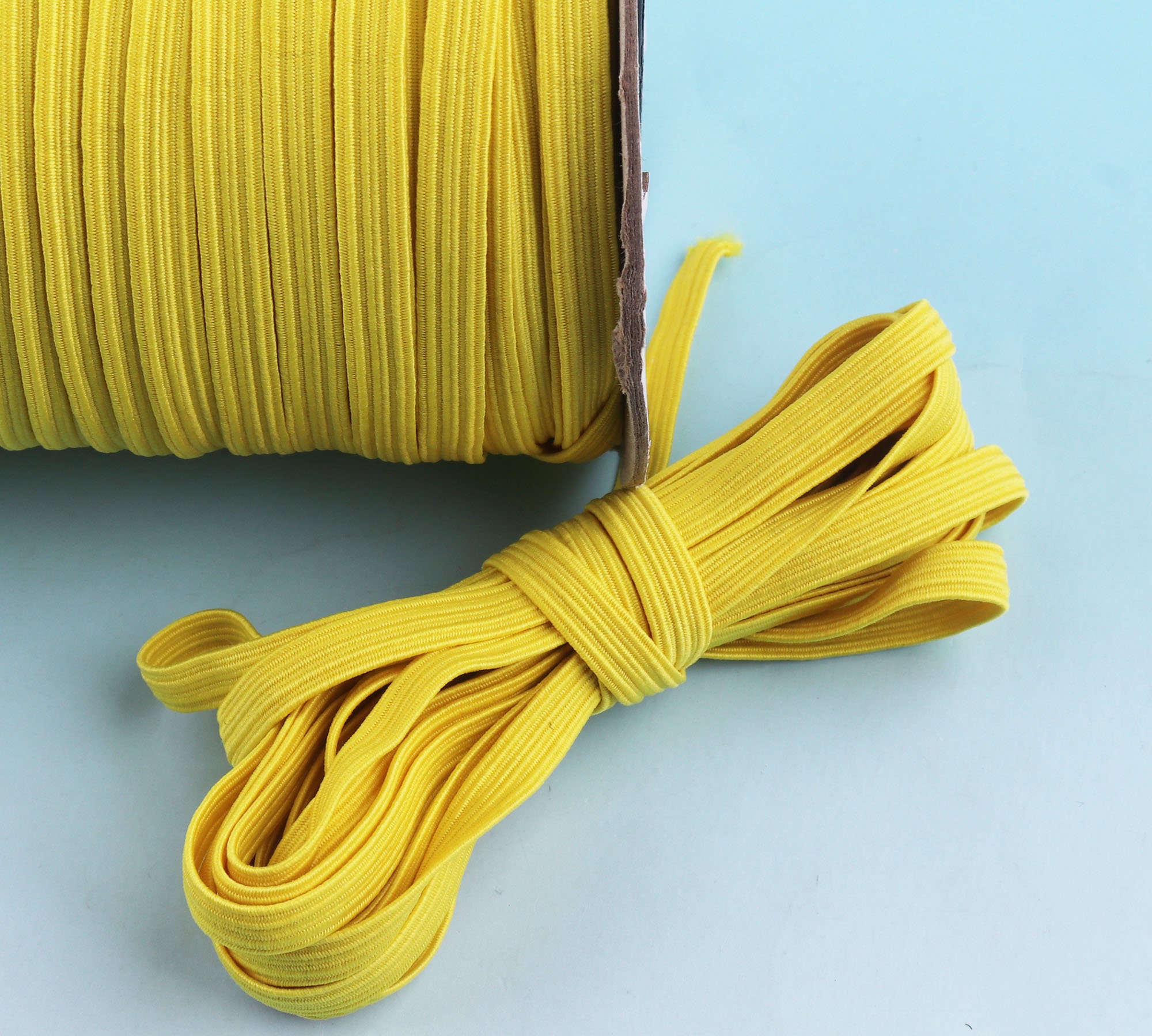 5mm/6mm(1/4") Flat Elastic Cord for Mask Colorful Elastic Cord Spool ...
