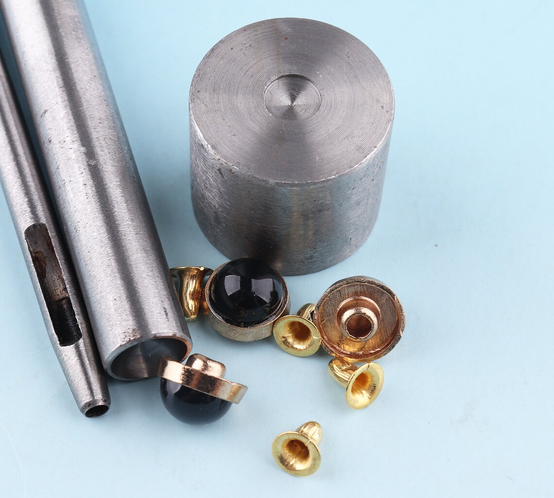 Black Double Caped Rivets 10mm Rivets With 3 Setting Tools | Etsy