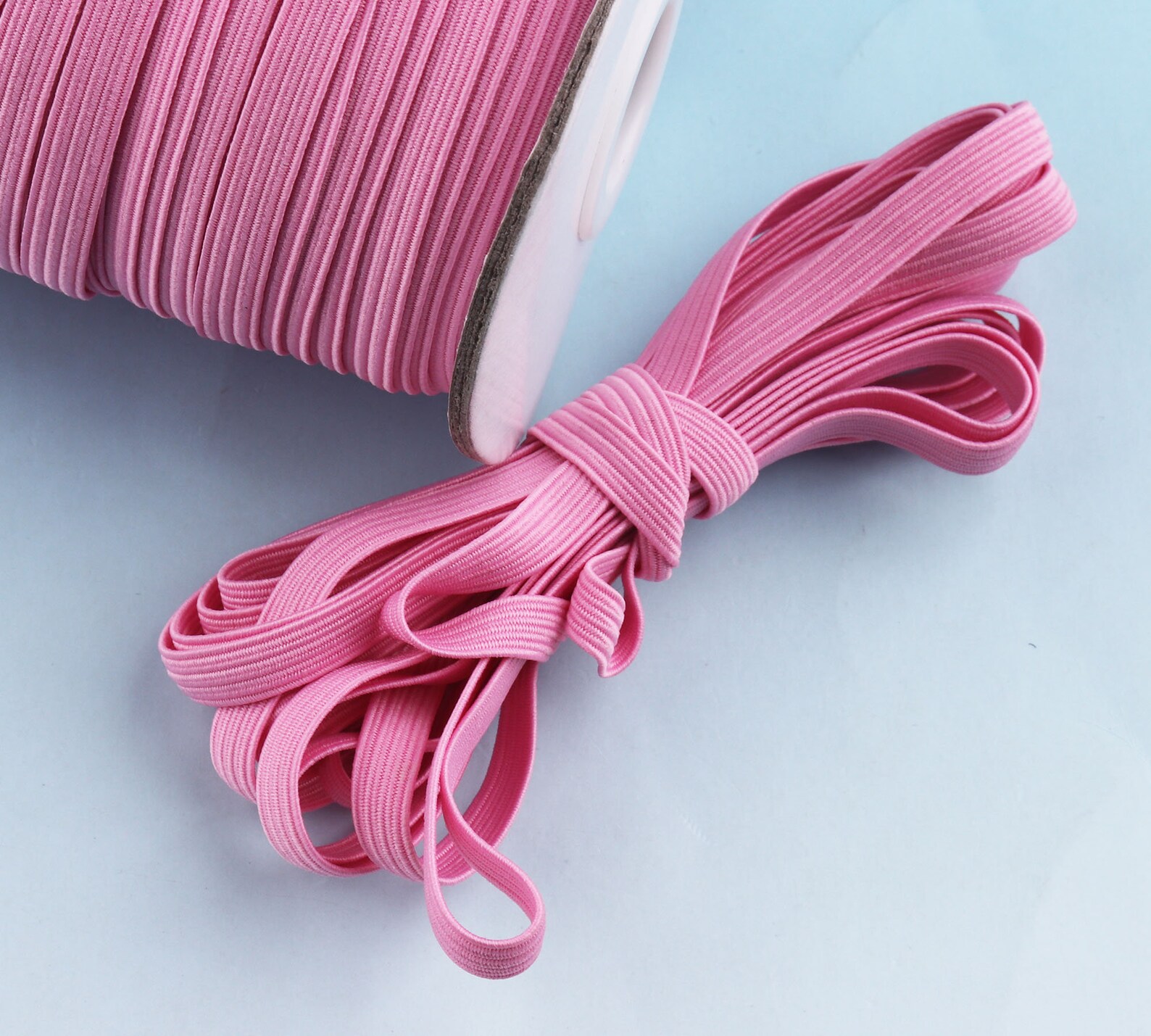 5mm/6mm(1/4") Flat Elastic Cord for Mask Colorful Elastic Cord Spool ...