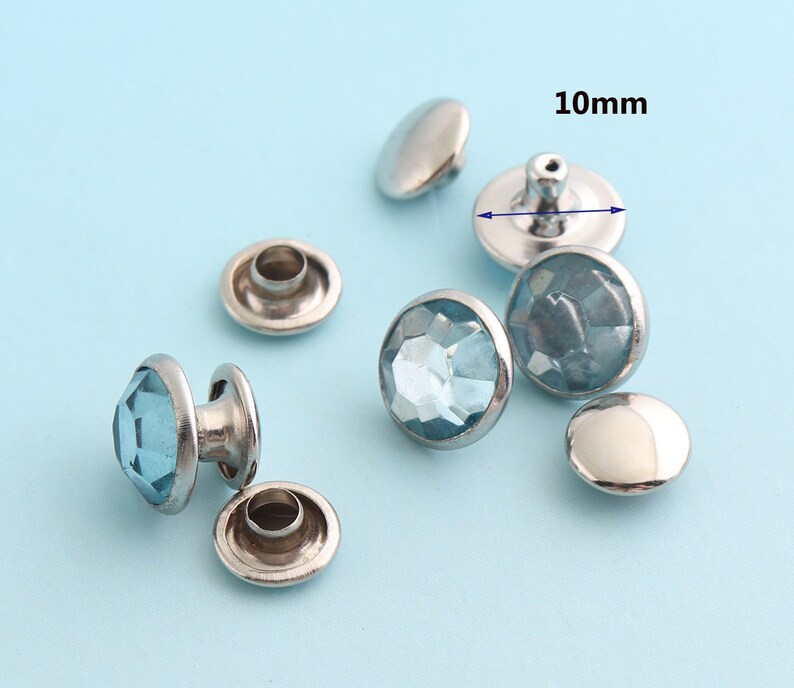 Blue Diamond Rivets Metal Studs 20pcs 15*10mm Double Capped Rivets ...