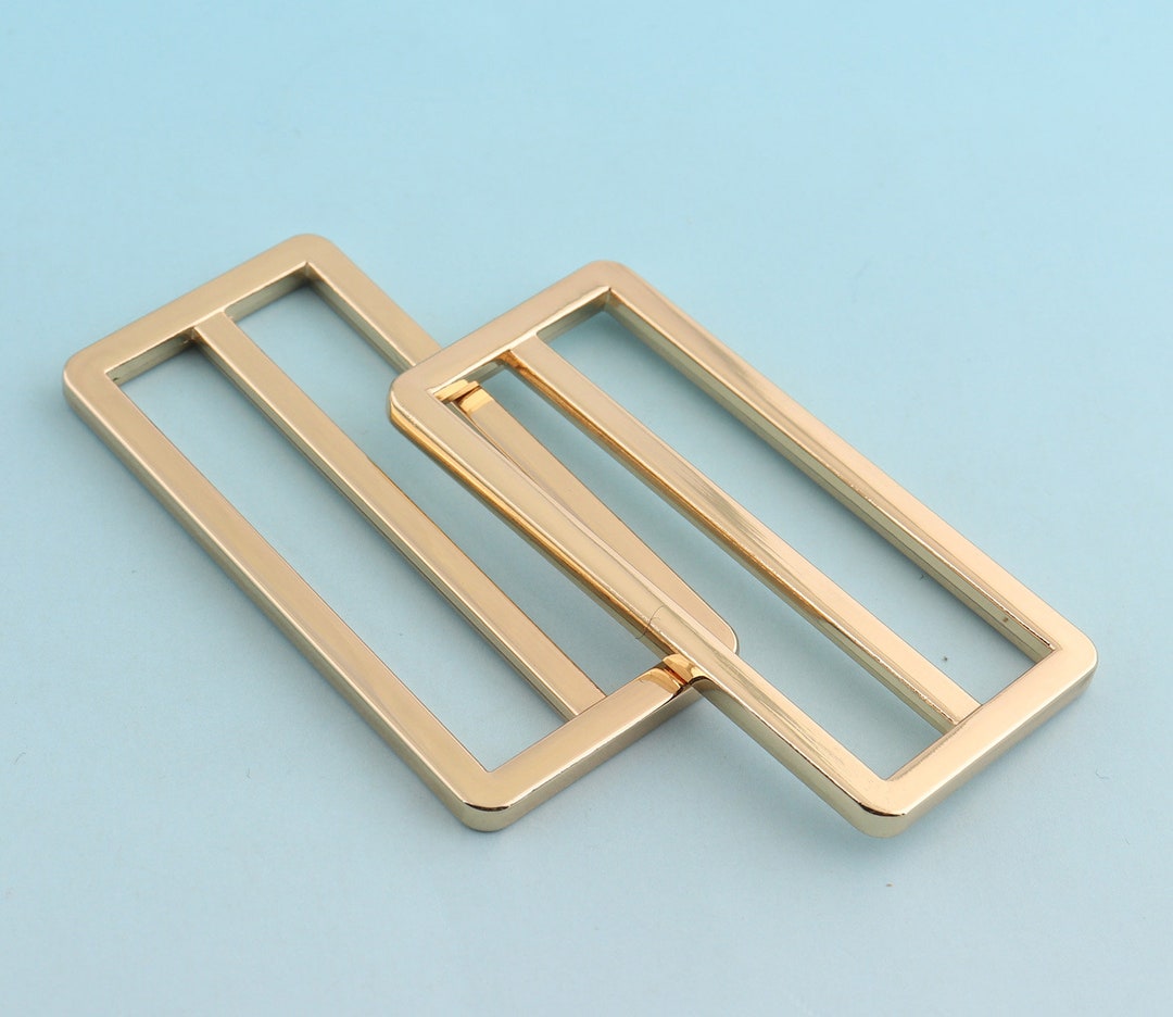 Zinc Alloy Adjuster Buckle 6pcs 2" Light Gold Release Belt Buckle Tri ...