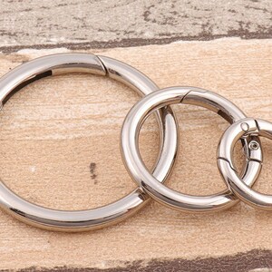 Silver O Ring Spring Hook Push Gate Snap Hook 6pcs Key Chain Metal ...