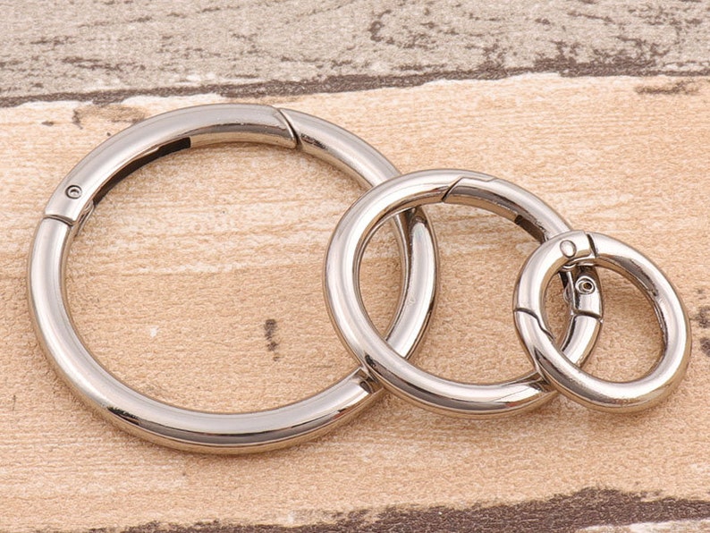 Silver O Ring Spring Hook Push Gate Snap Hook 6pcs Key Chain Metal ...
