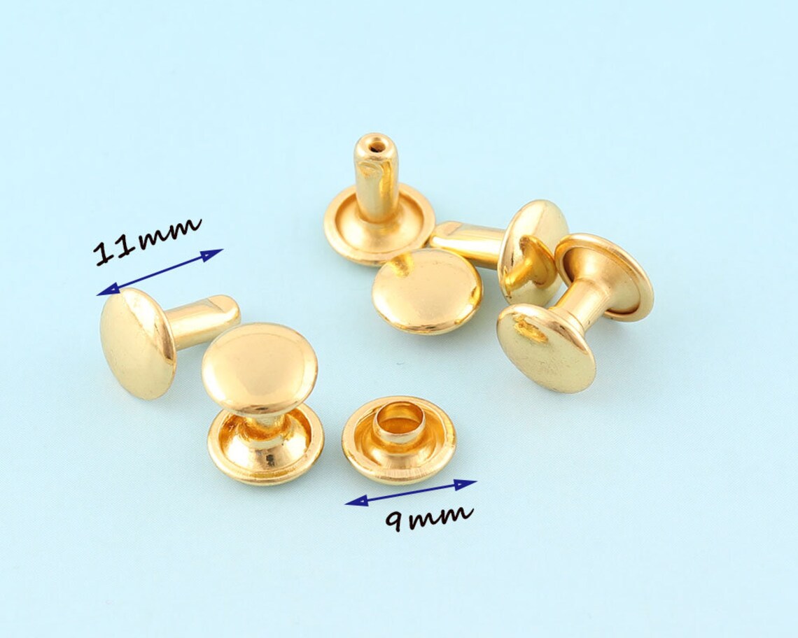 Golden Rivets Double Caped Rivets 100sets 10mm Rivets Metal | Etsy