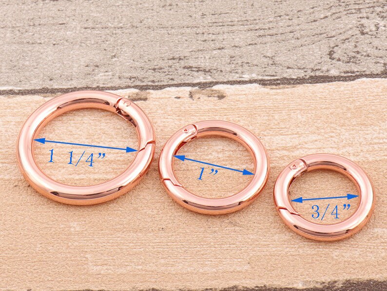 Rose Gold Spring Hook Push Gate Snap Hook O Ring Metal Clasp for ...