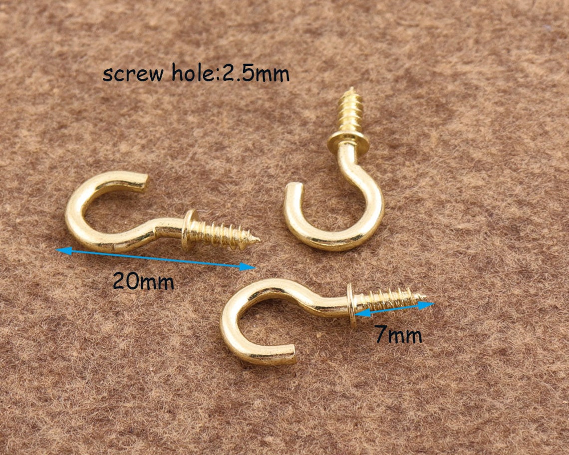 50pcs Golden Eye Hook Screw for Pendants Metal Screw Eye Pins | Etsy