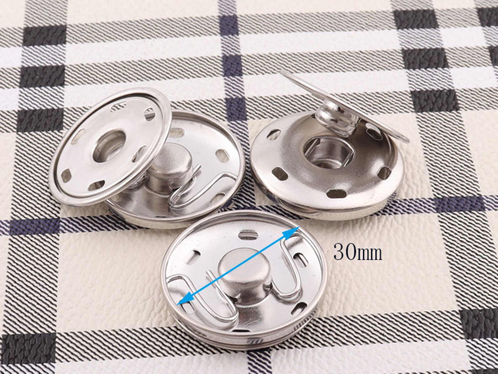 30mm Silver Snap Fastener 15pcs-clothing Button Coat Snap - Etsy