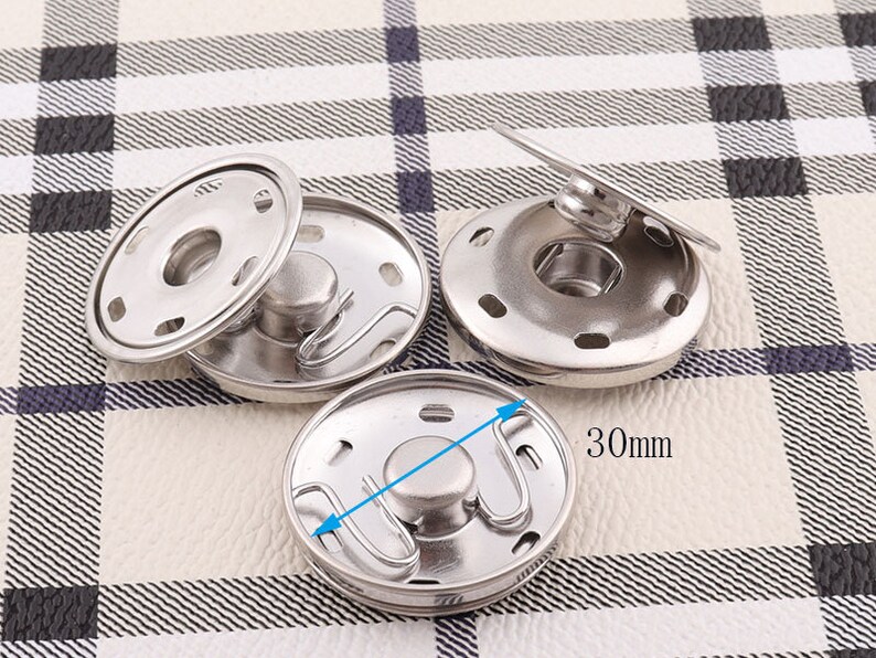 30mm Silver Snap Fastener 15pcs-clothing Button Coat Snap - Etsy