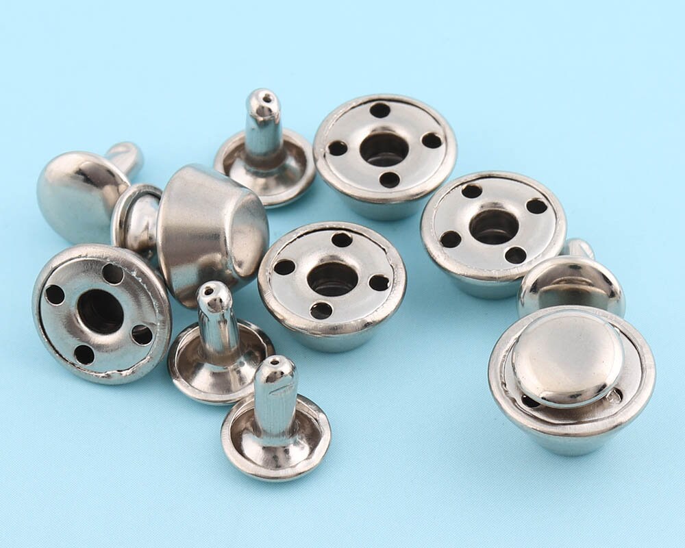Remaches de plata 50sets 10 12mm metal Grommet remache botón | Etsy