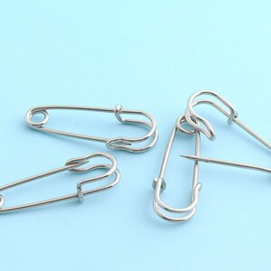 Silver Safety Pins 30pcs 27*8mm Charming Safety Pins Metal Copper Pins ...