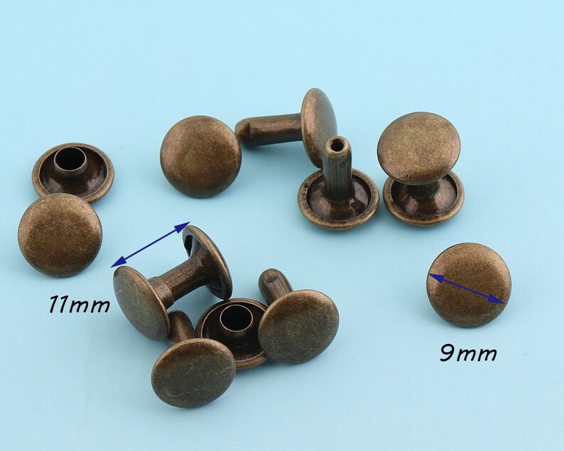 Antique Bronze Rivets 100sets 119mm Metal Button Double - Etsy