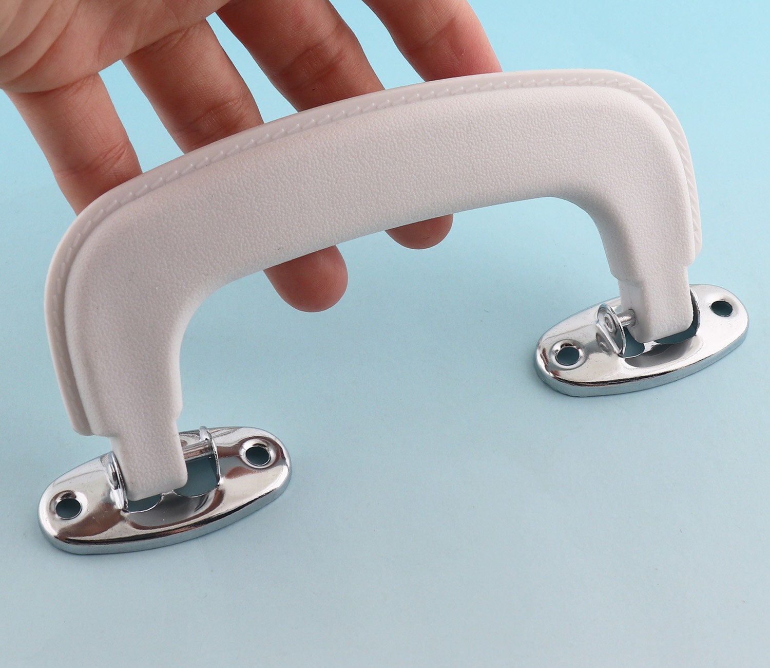 Plastic Handle 5 White & Silver Box Handle Suitcase - Etsy