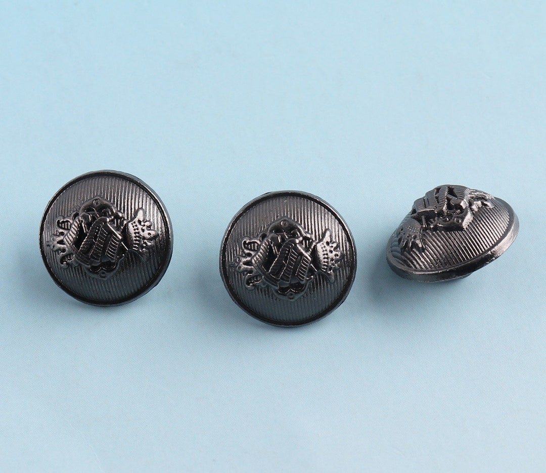 Alloy Buttons -6pcs 15mm- Antique Shank Buttons Sheild Clothing Button ...