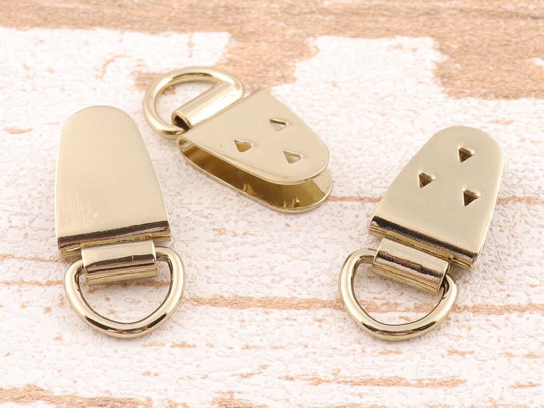 Golden Zipper Puller or Pendant 1 1/4 Leather Zip Puller Metal Zipper ...