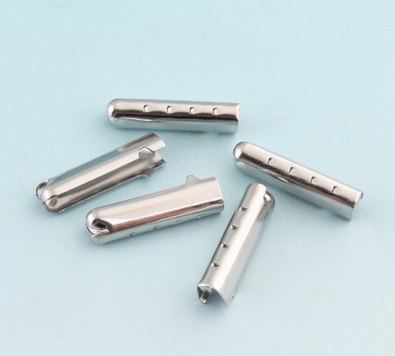 Silver Shoelace Tips 50 Pcs 5 Mm Metal Aglets Shoelace Bullets | Etsy