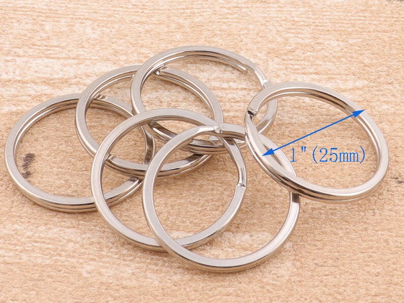 30pcs Key Ring Silver O Ring Large Key Fob Ring 1”(25mm) Metal Split ...