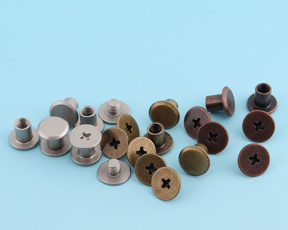 50sets 98mm Matte Silver/brass/red Copper Screw Rivets Metal - Etsy
