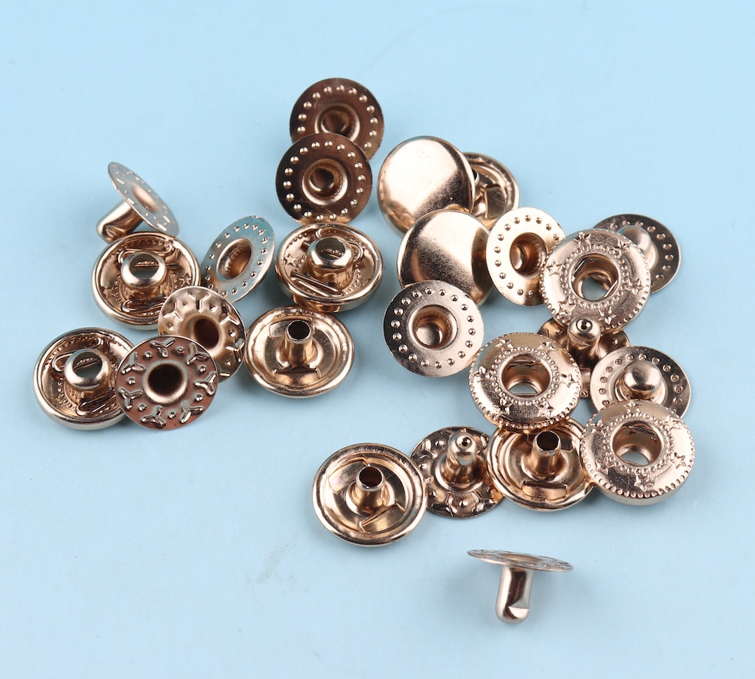 Snap Fastener -50sets Light Gold Snap Buttons Clothing Button Coat Snap ...