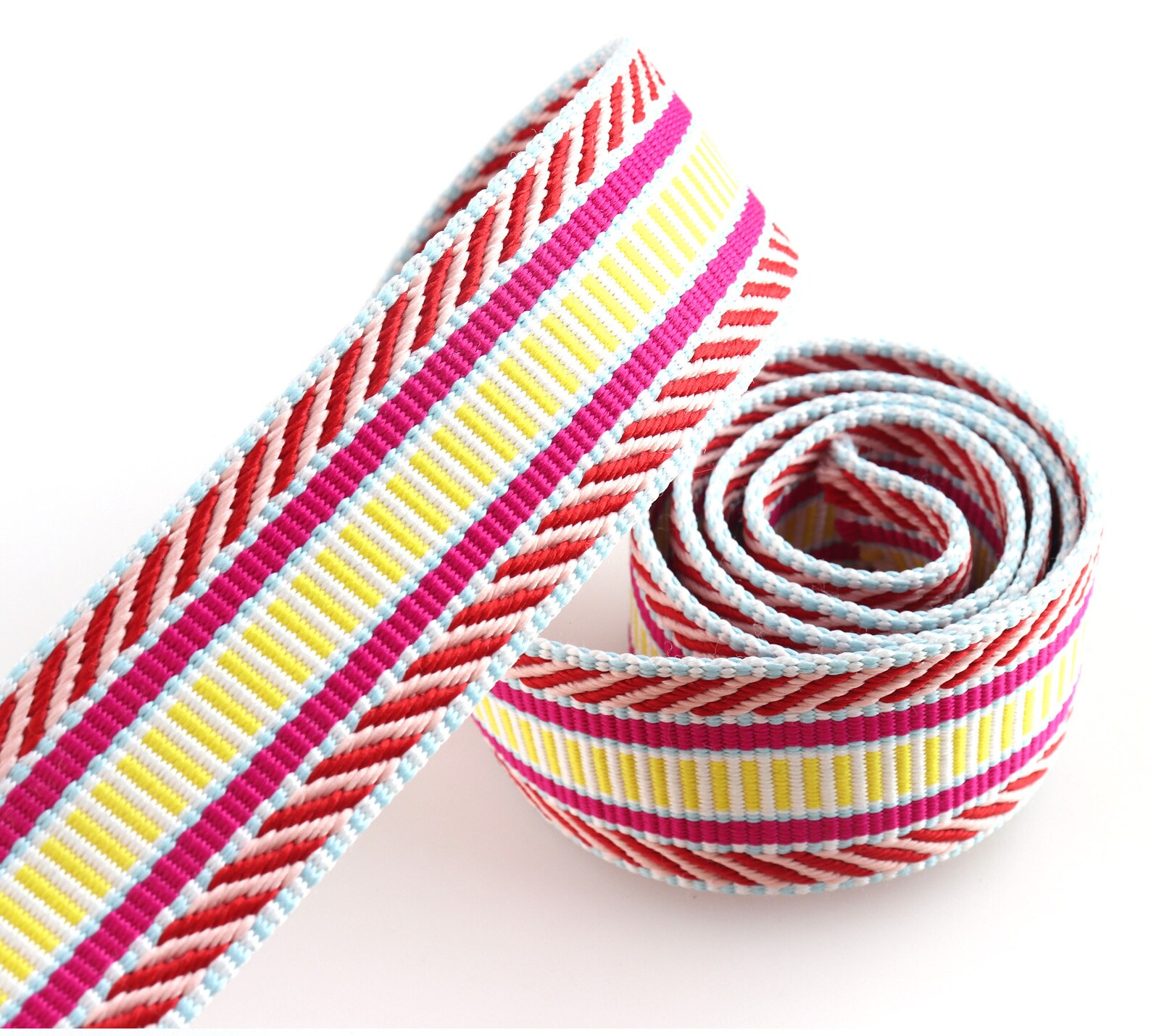 Colorful Webbing Strap 1 1/2"(38mm) Canvas Webbing Collar Stripes ...