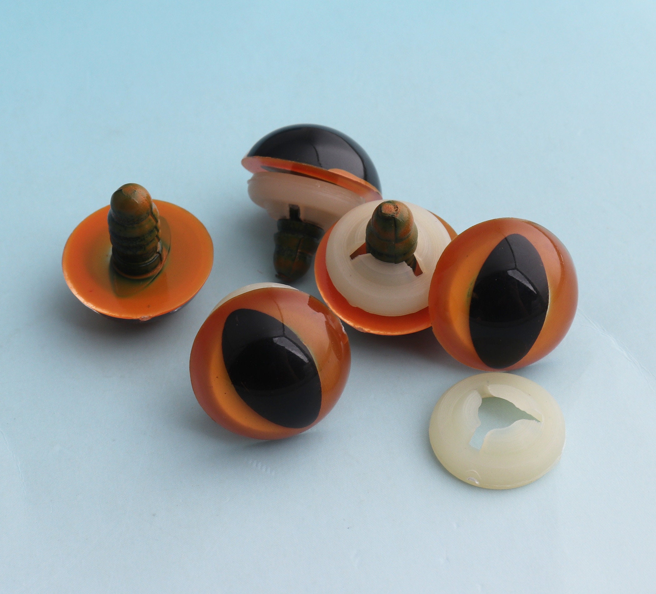 Large Doll Cat Eyes 5 Pairs 18 Mm Reborn Toy Eyes for Dolls Orange Toy ...