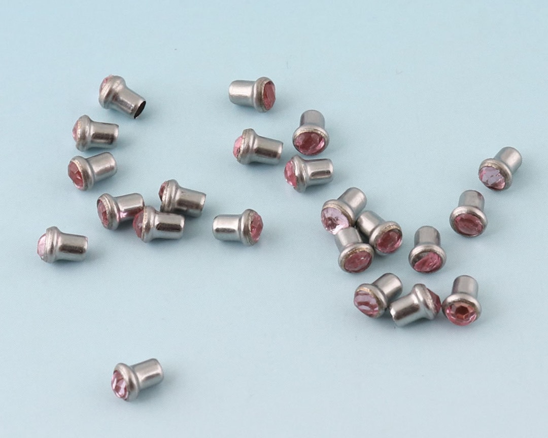 Mini Rapid Rivets 30sets 3.5mm Pink Rivets Metal Button Rivets With ...