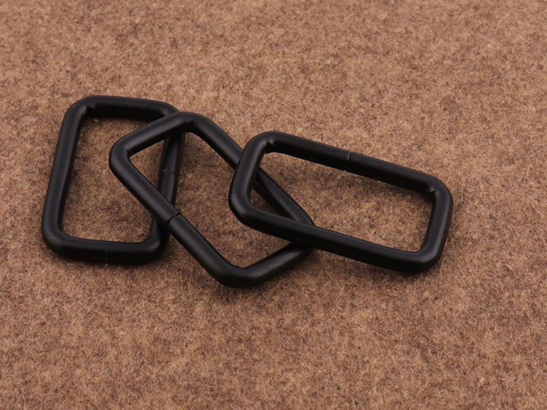 Black Rectangle Rings 10pcs 32mm Metal NON Welded Square Buckle Belt ...
