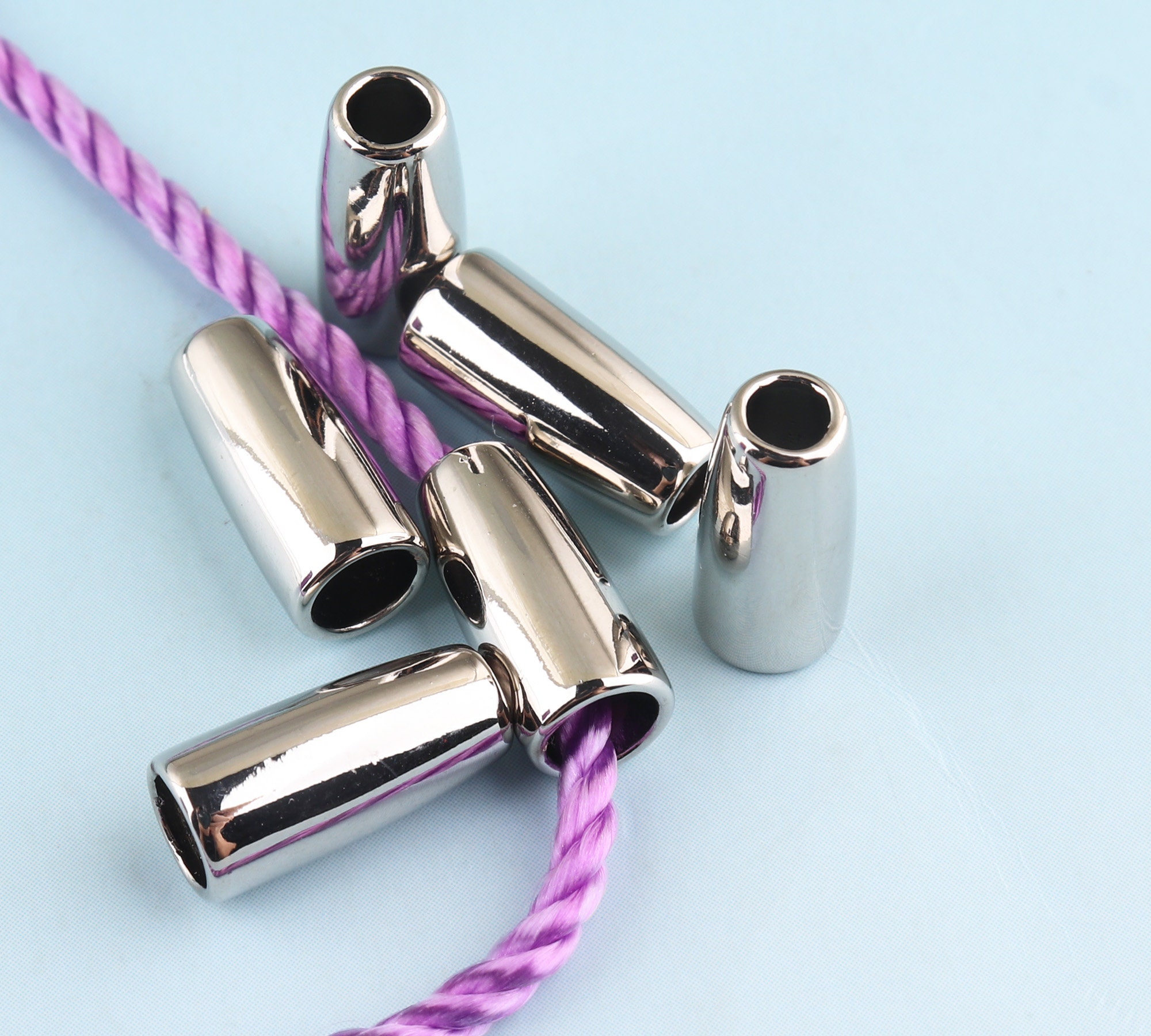 Silver Toggle Cord 10 Pcs 3 Mm Metal Cord Lock Stopper Cord Toggle Lock ...