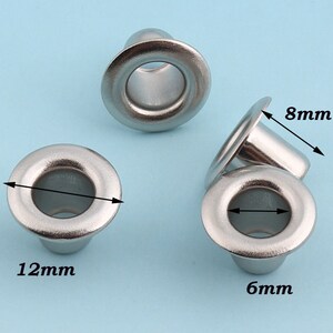 Silver Eyelets 100pcs 12mm Round Grommet Eyelets Metal Eyelets for ...