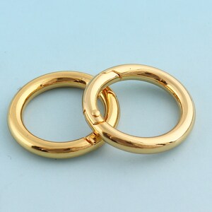Golden Spring Hook 25pcs 20mm Push Gate Snap Hook O Ring Large Key ...