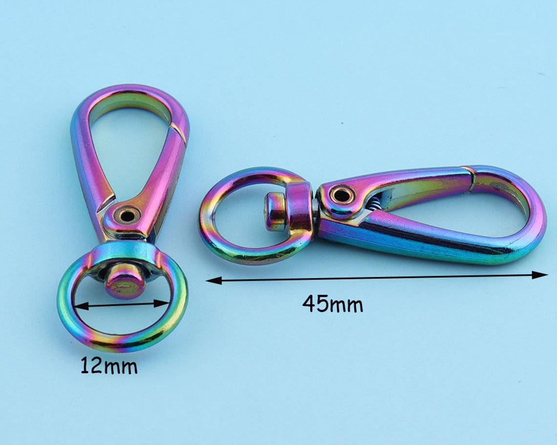 10pcs Swivel Snap Clasp 45*12mm Rainbow Snap Hook Metal Lanyard Hook ...