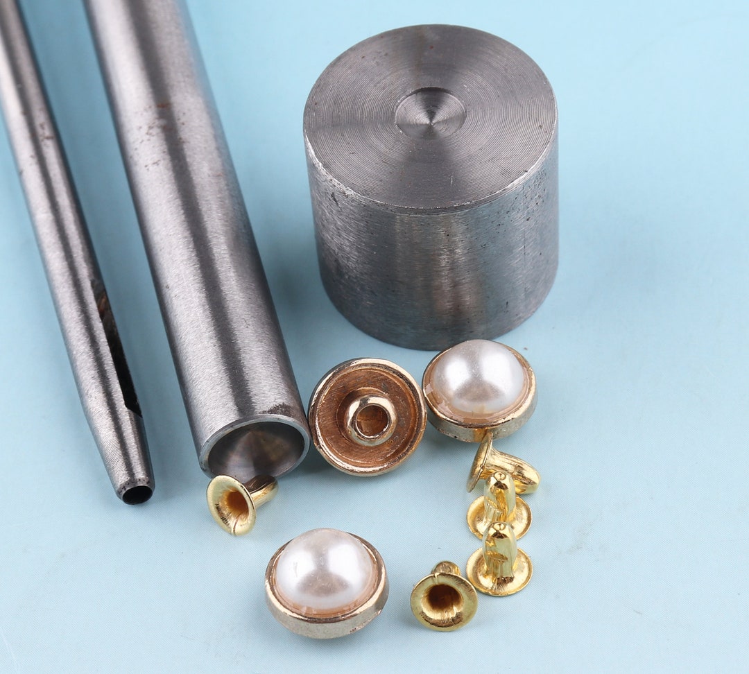 Gold Double Caped Rivets 10mm Mini Rivets With 3 Setting Tools Metal ...