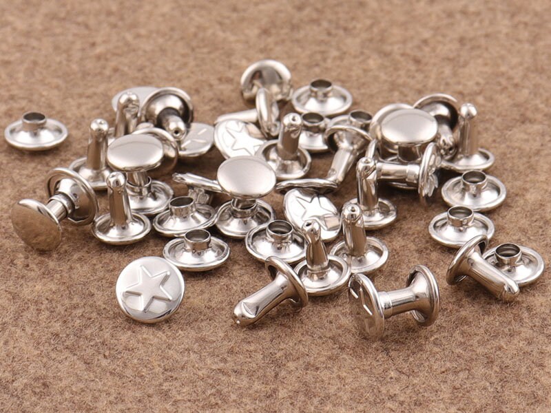 9mm remaches de plata Pentacle remache metal botón de doble | Etsy