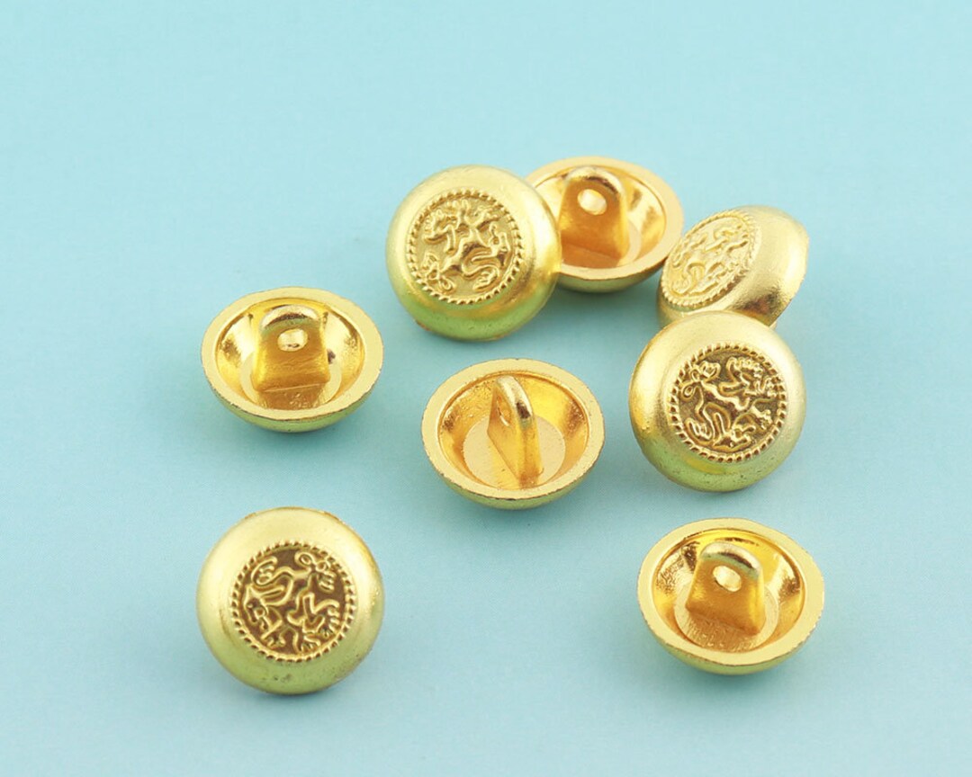 Golden Buttons Metal Buttons 8pcs 12mm Shank Buttons Flower Clothing ...