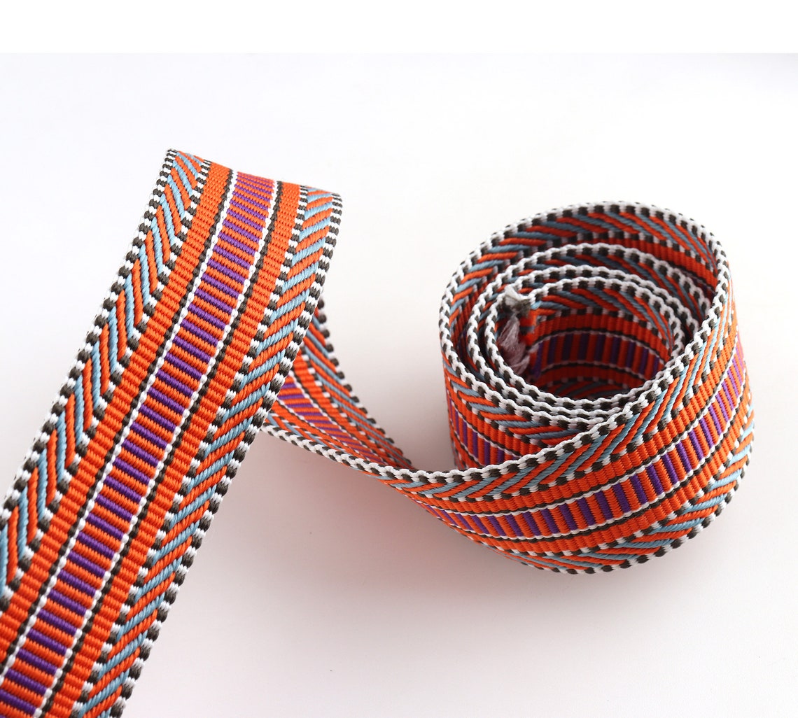 Orange Stripe Webbing Jacquard Webbing Belt Strap 3.8cm - Etsy