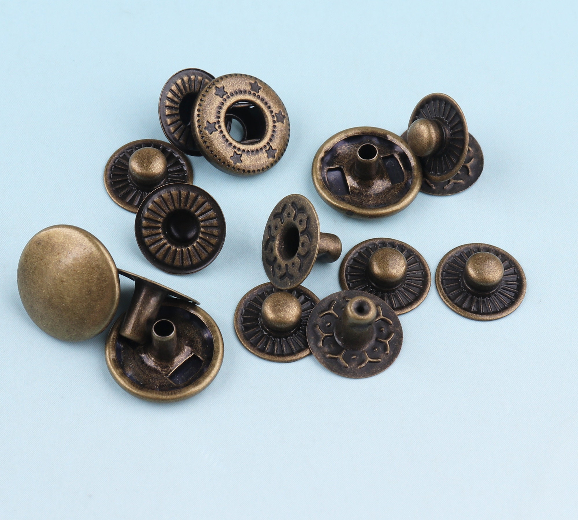 Snap Buttons 50 Sets 10 Mm Antique Bronze Snap Buttons Snap - Etsy