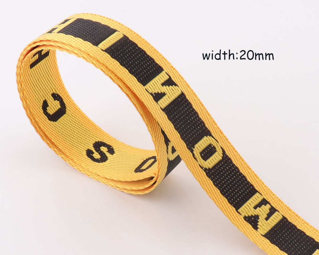 Yellow Webbing 5 Yards*20mm Letter Webbing Fabric Belt Canvas Webbing ...