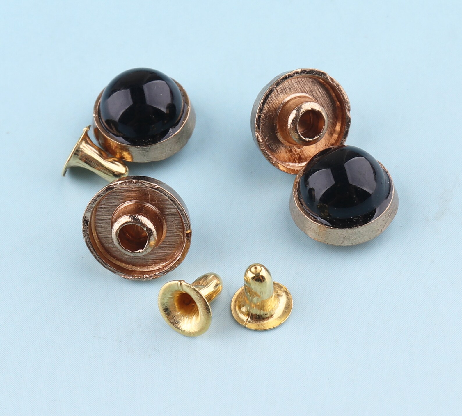 Black Double Caped Rivets 10mm Rivets With 3 Setting Tools | Etsy