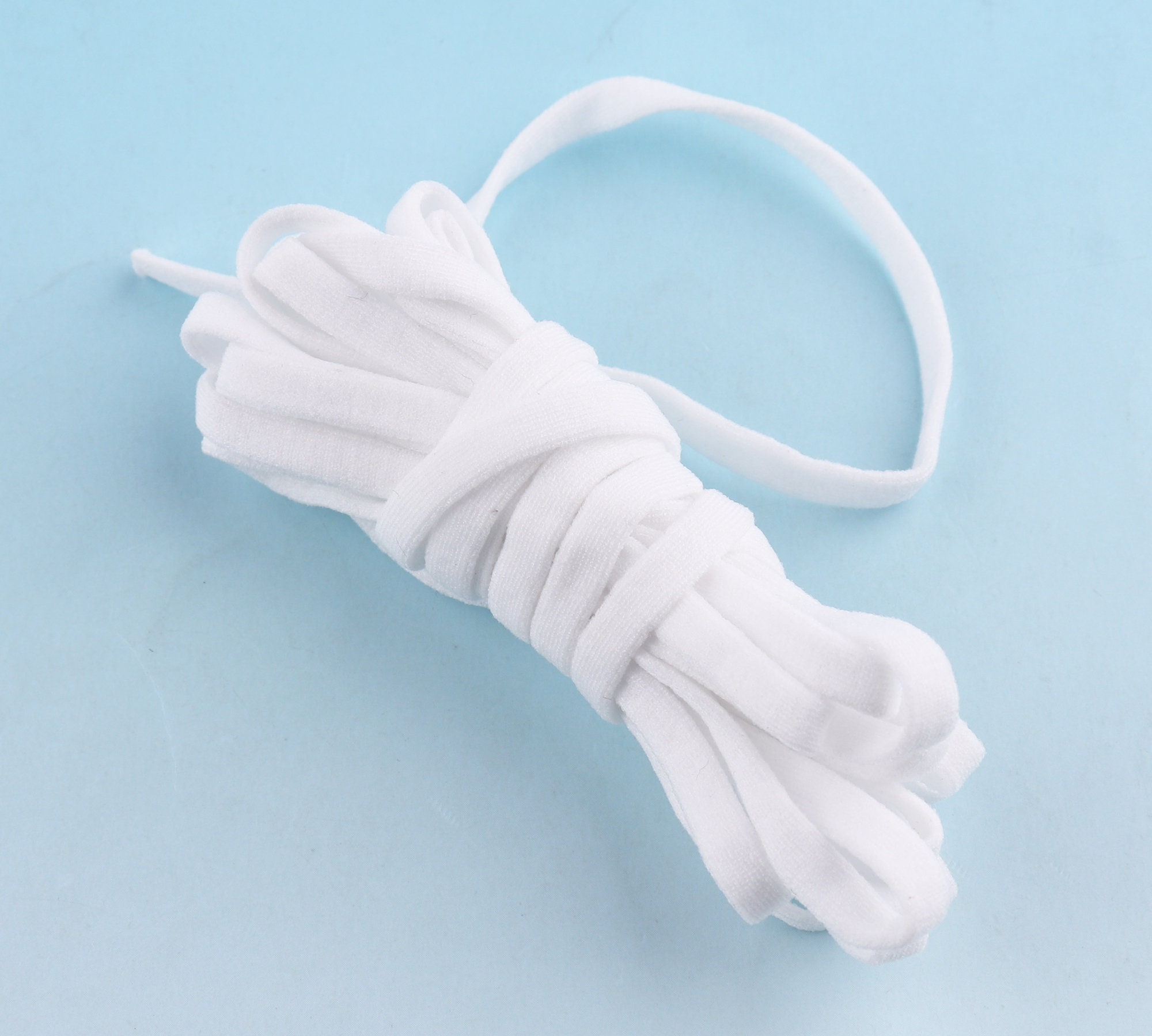 100yards Soft Elastic Cord for Sewing 4mm/5mm Flat White Elastic Cord ...