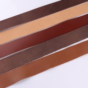 Brown Leather Strap 1.5"(w) Leather Strips Genuine Leather Strip Multi ...