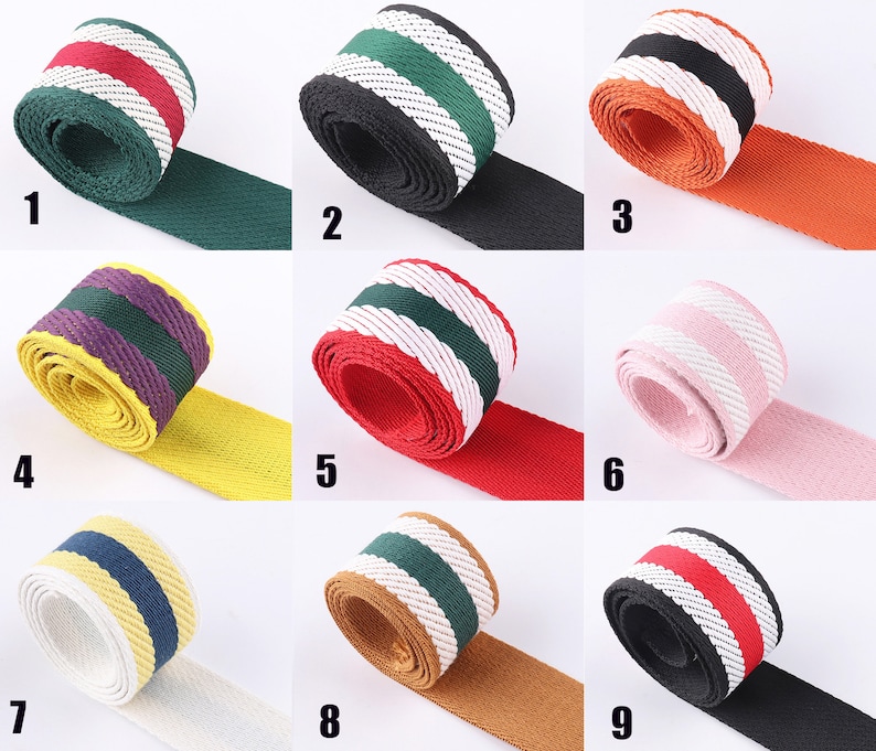 Stripes Webbing by the Yard 38mm Cotton Webbing Strap Leash - Etsy Canada