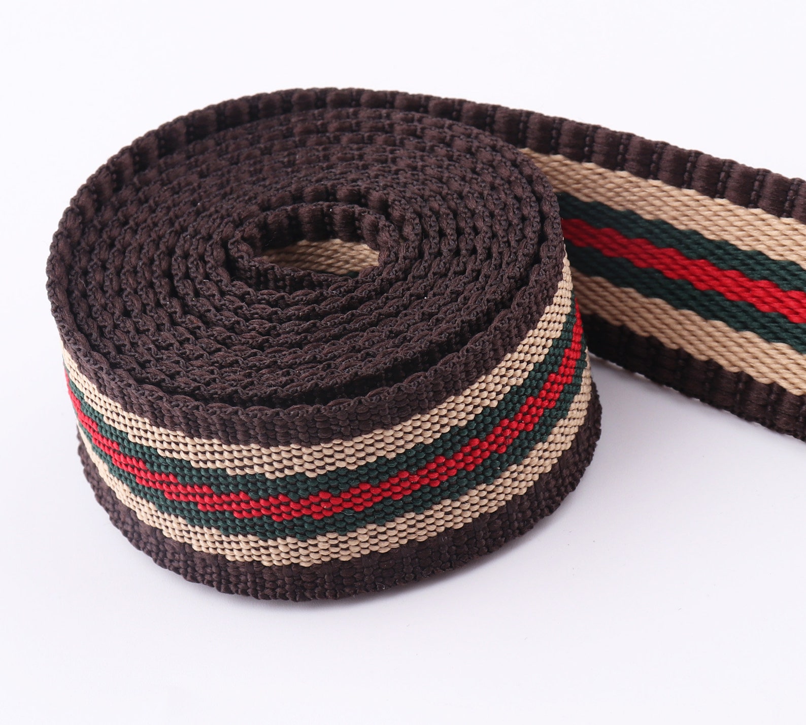 Brown Stripe Webbing 3-5 Yards25 Mm Cotton Webbing Fabric | Etsy