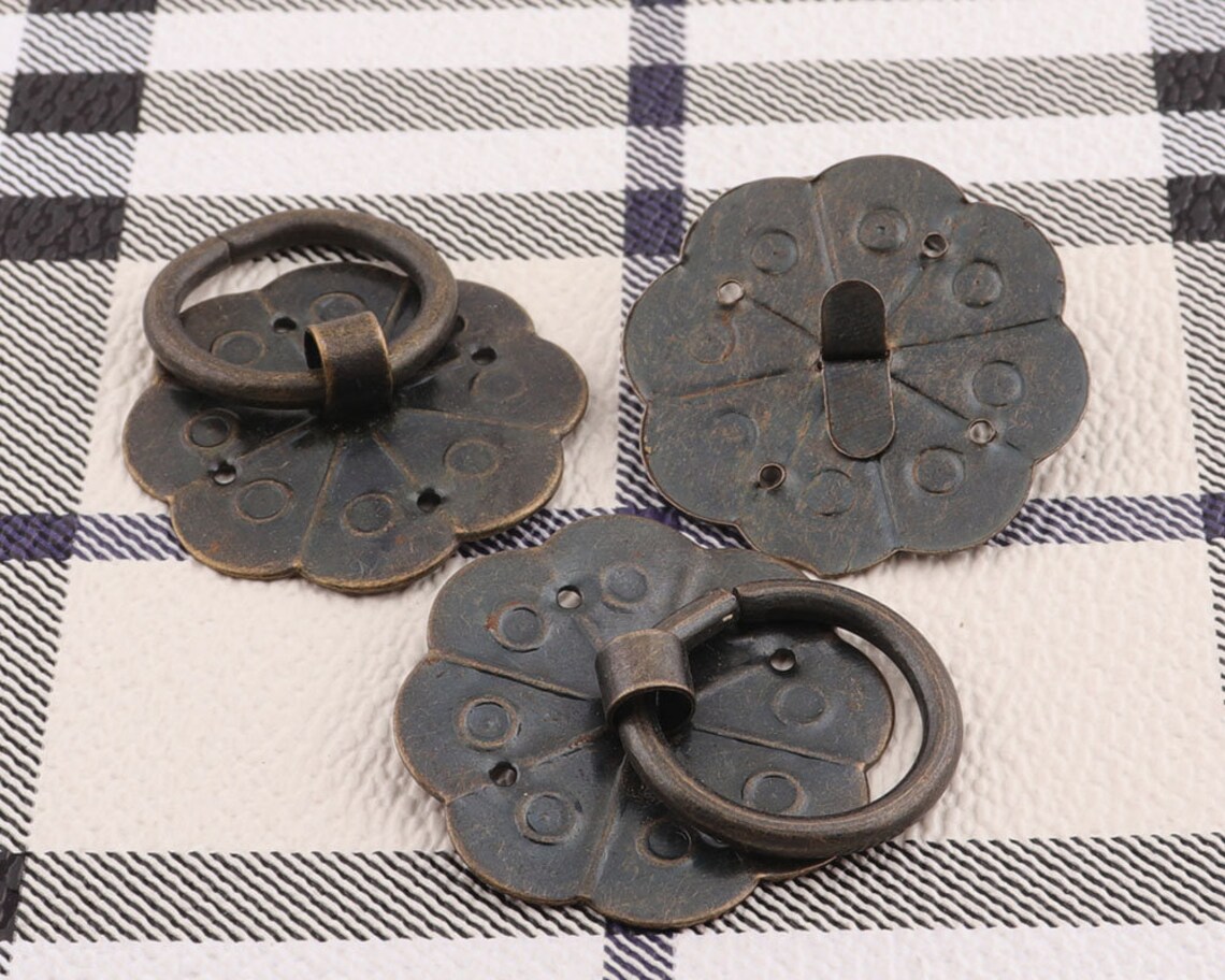 Bronze Ring Pull Dresser-4pcs30mm-box Pull Pull Flower - Etsy
