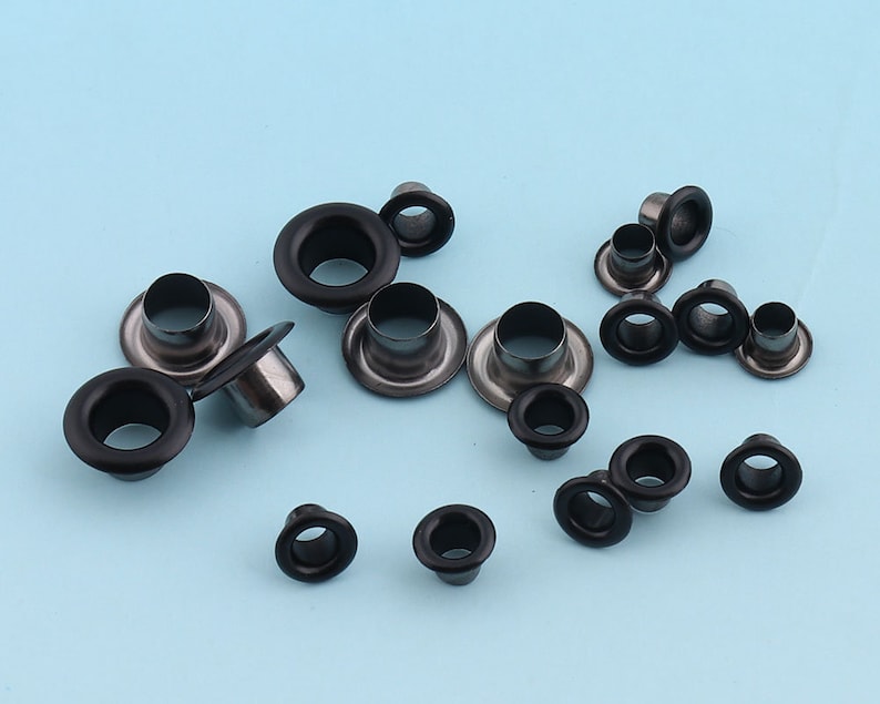 100pcs 6mm/9mm Mini Black Eyelets Round Grommet Eyelets for - Etsy