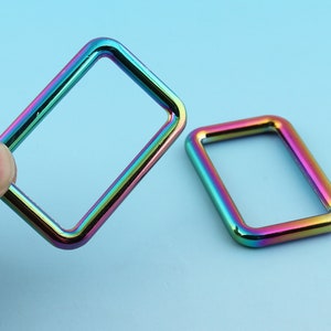 40mm Rainbow Rectangular Rings Metal/zinc Alloy Rectangle Rings for ...