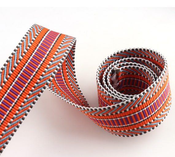 Orange Stripe Webbing Jacquard Webbing Belt Strap 3.8cm | Etsy